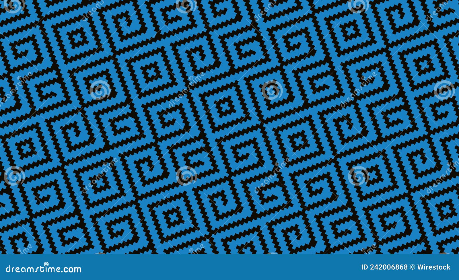 Abstract Blue Wallpaper with African Seamless Patterns Stock ...