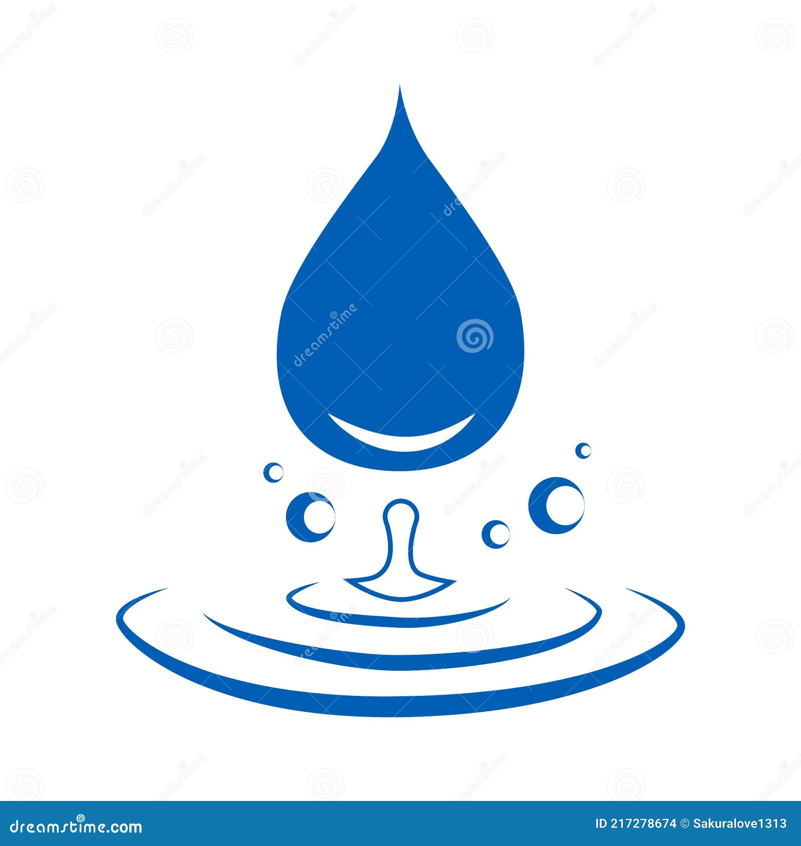 Abstract Blue Water Drop Icons on White Background. Stock Vector ...