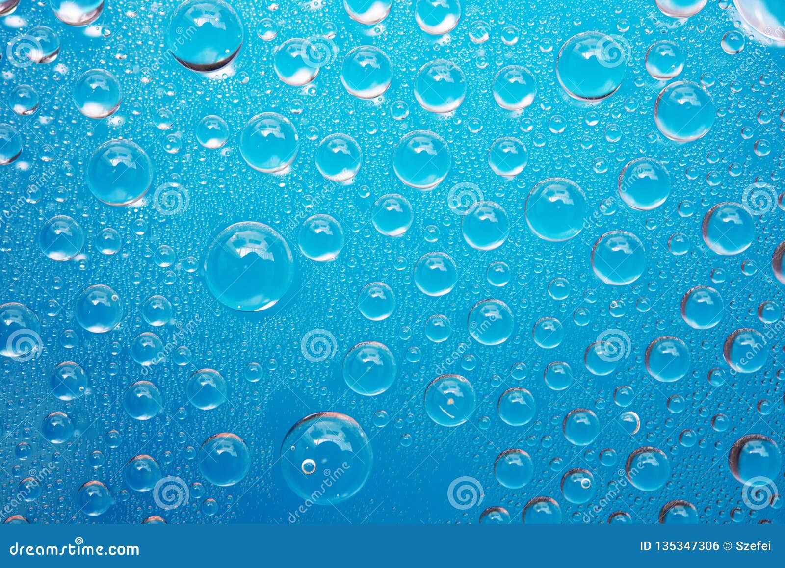 Abstract Blue Water Droplets Background Stock Photo - Image of life ...