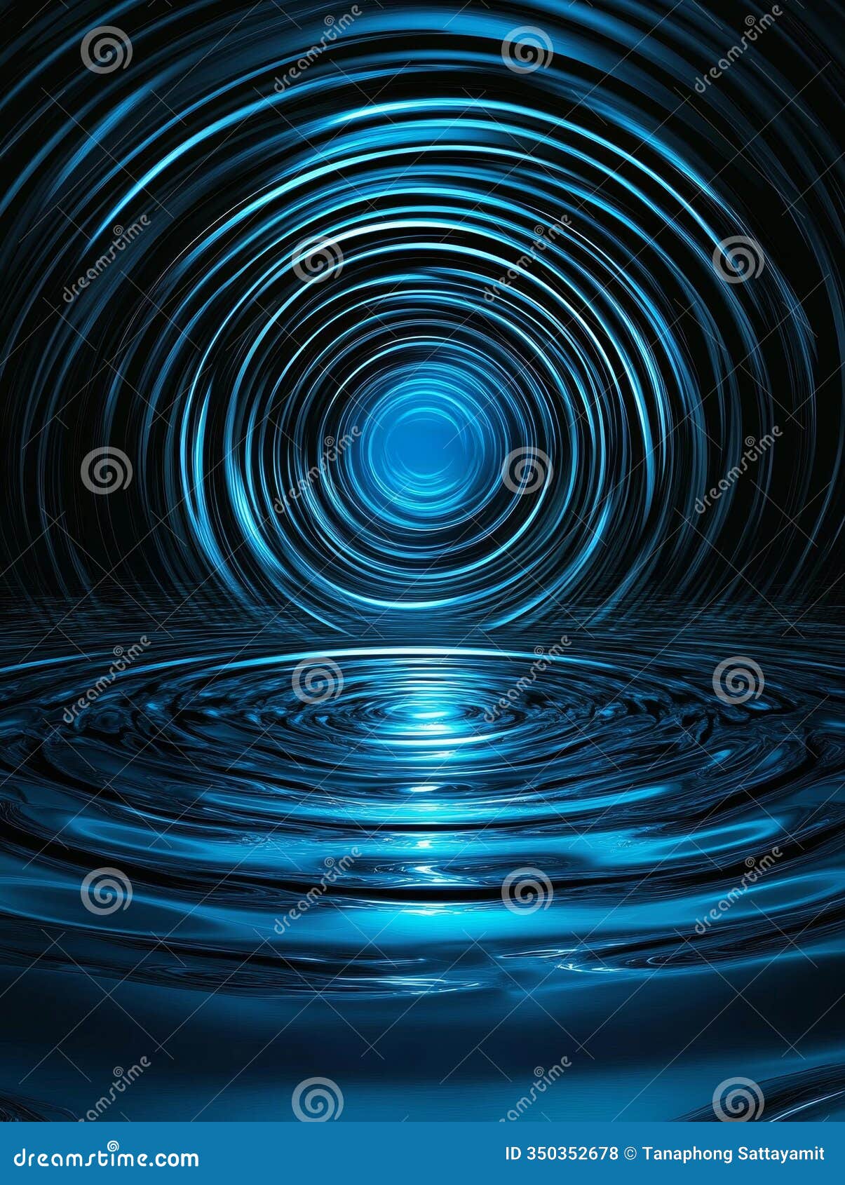 Abstract Blue Water Ripple Pattern Background Concentric Circles Water ...