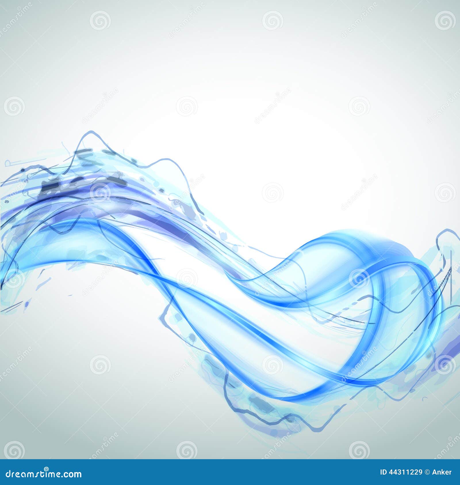 Abstract Blue Water Splash Isolated on White Background. Stock Vector ...