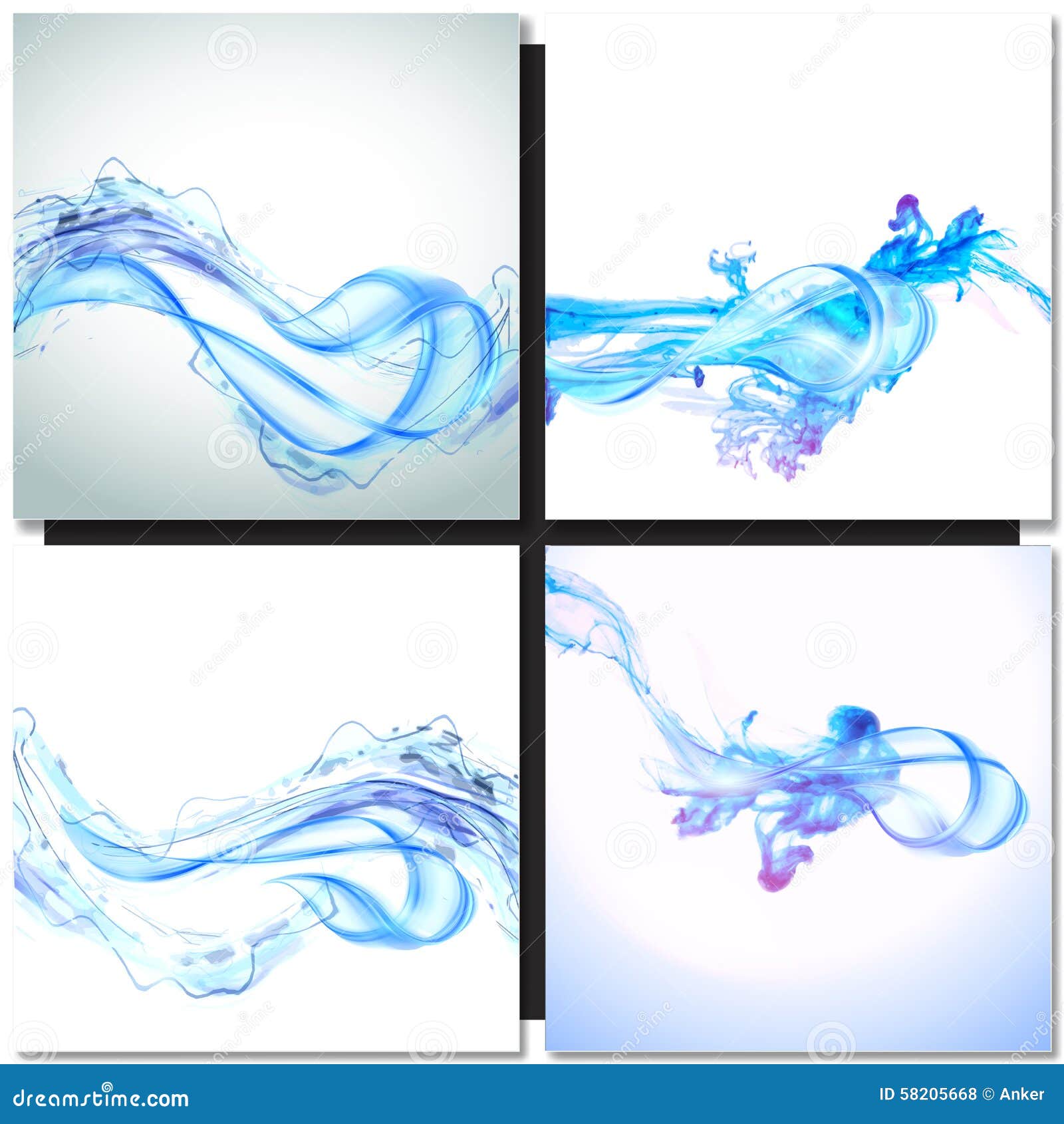 Abstract Blue Water Splash Isolated on White Stock Vector ...
