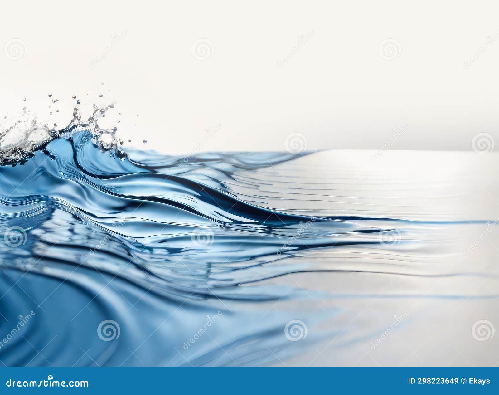 Abstract Blue Water Splash with Waves and Bubbles AI Generated Stock ...