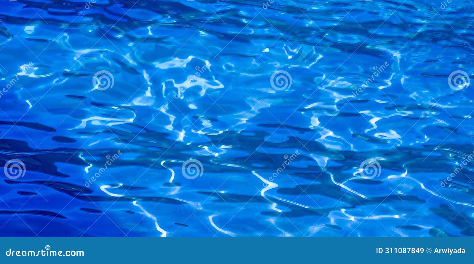Abstract Blue Water Surface with Bright Sun Light Reflections,summer ...