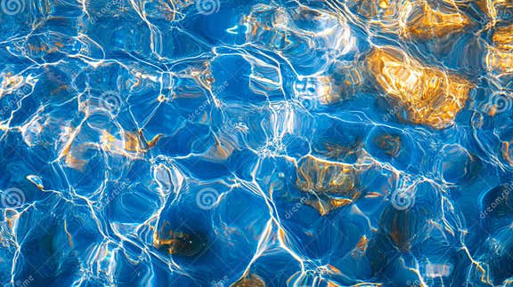 Abstract Blue Water Surface Light Reflections Stock Illustration ...