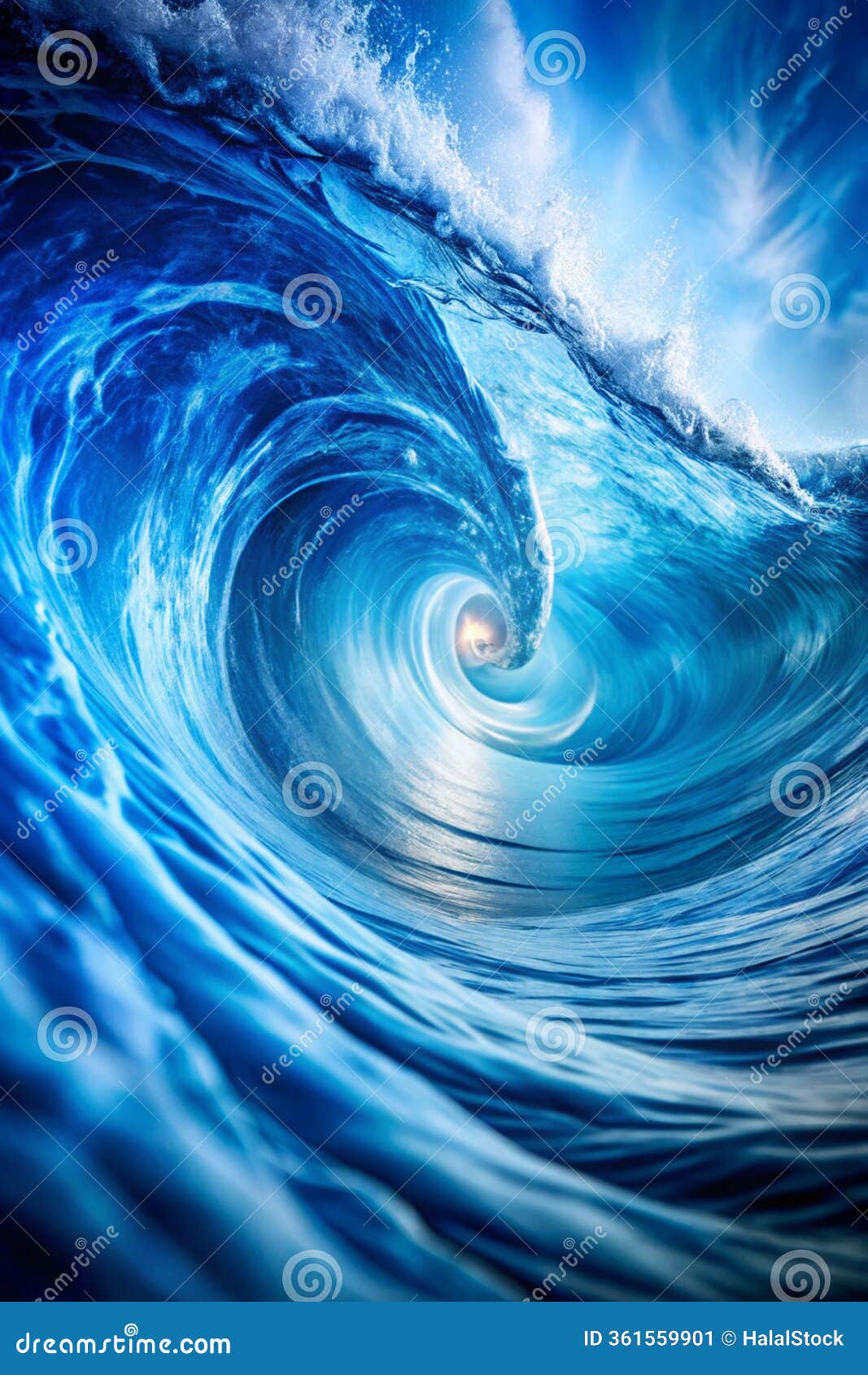 Abstract Blue Water Wave with Swirl Pattern Texture Stock Illustration ...