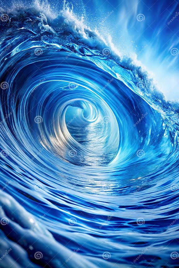 Abstract Blue Water Wave with Swirl Pattern Texture Stock Illustration ...