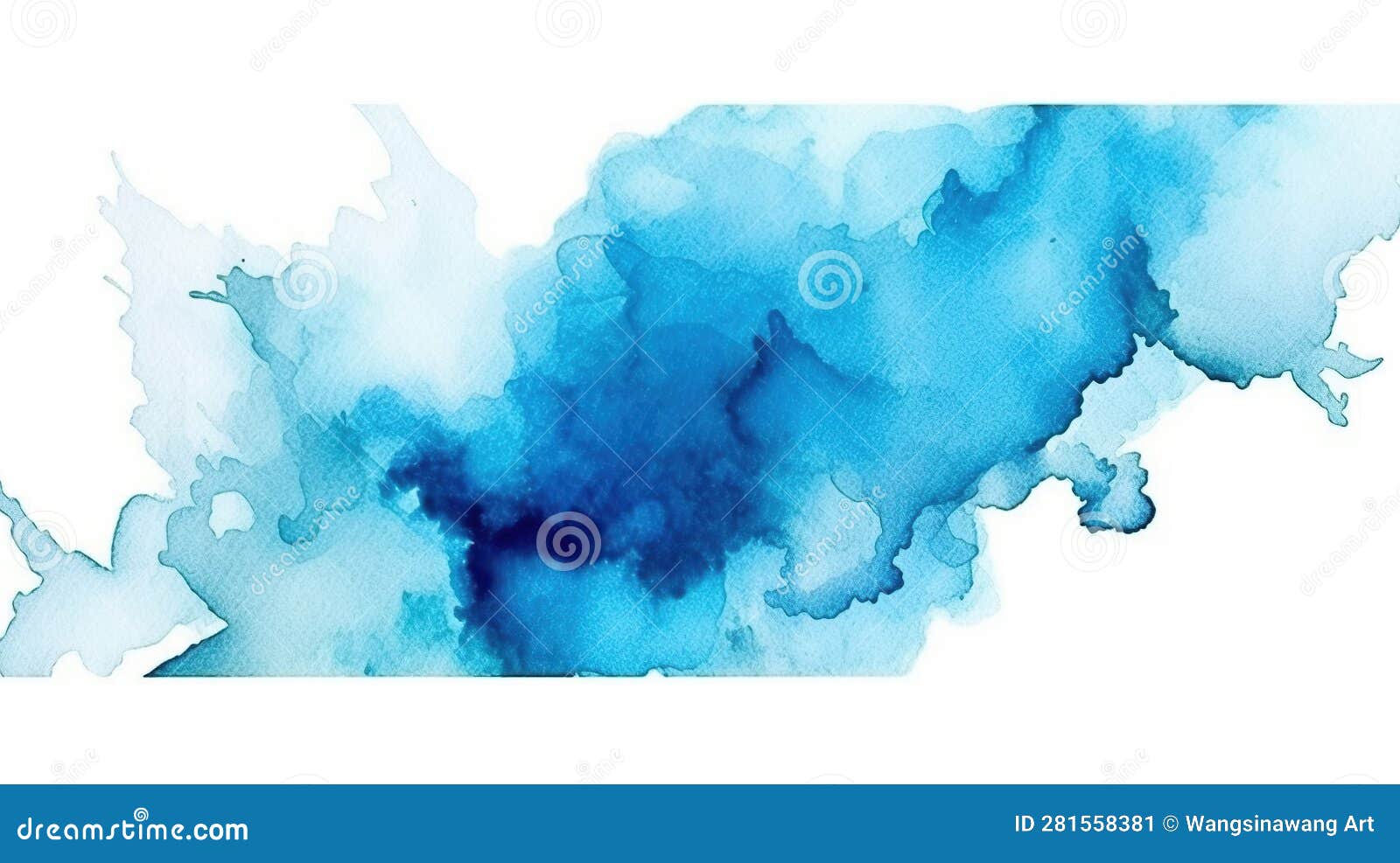 Abstract Blue Watercolor AI Generated Image Stock Illustration ...