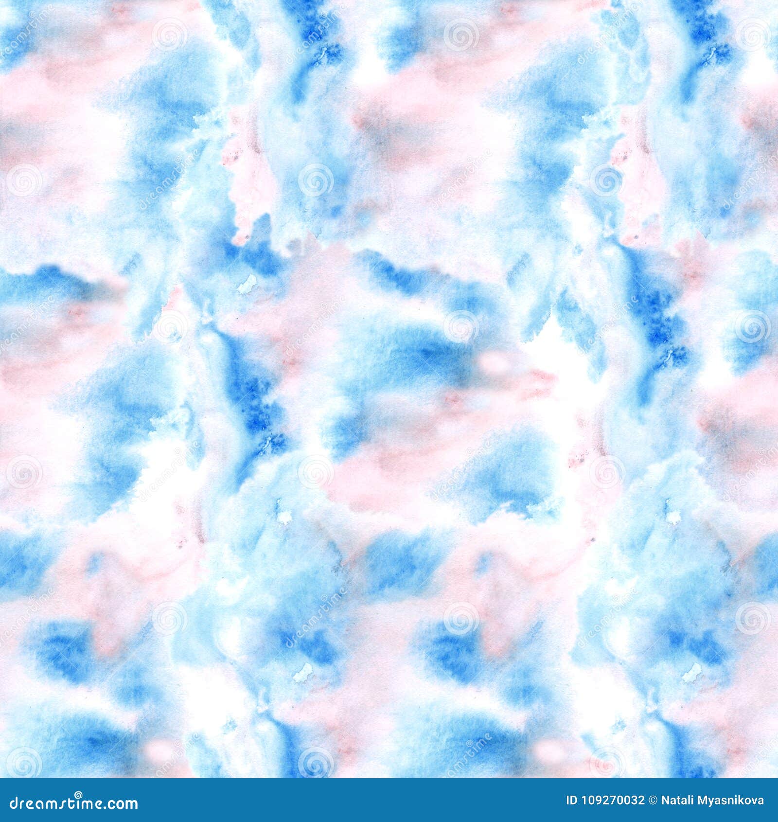 Abstract Blue Watercolor Background. Seamless Pattern Illustration ...