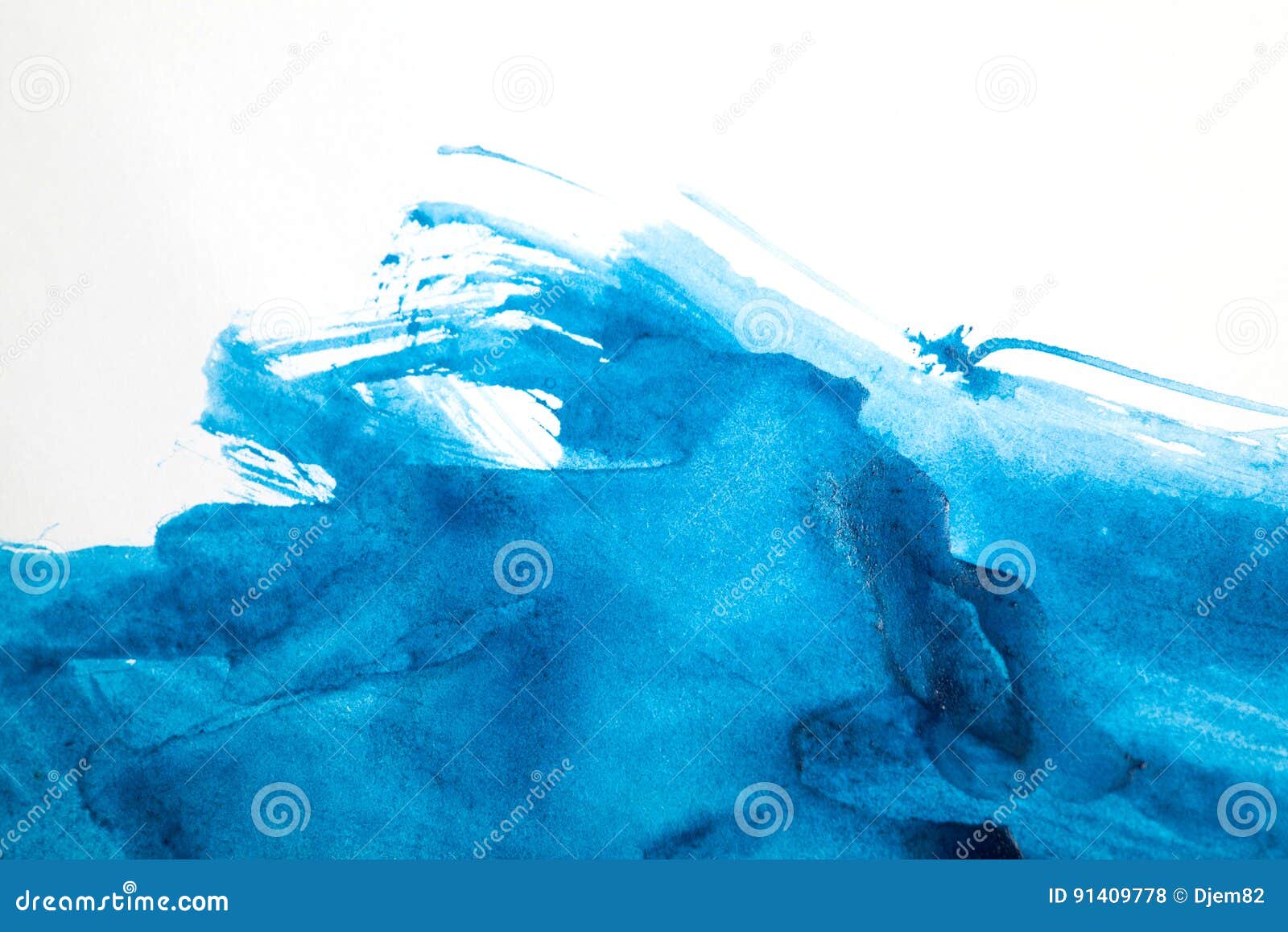 Blue Watercolor Borders With White Cloudy Center Background, Blue ...