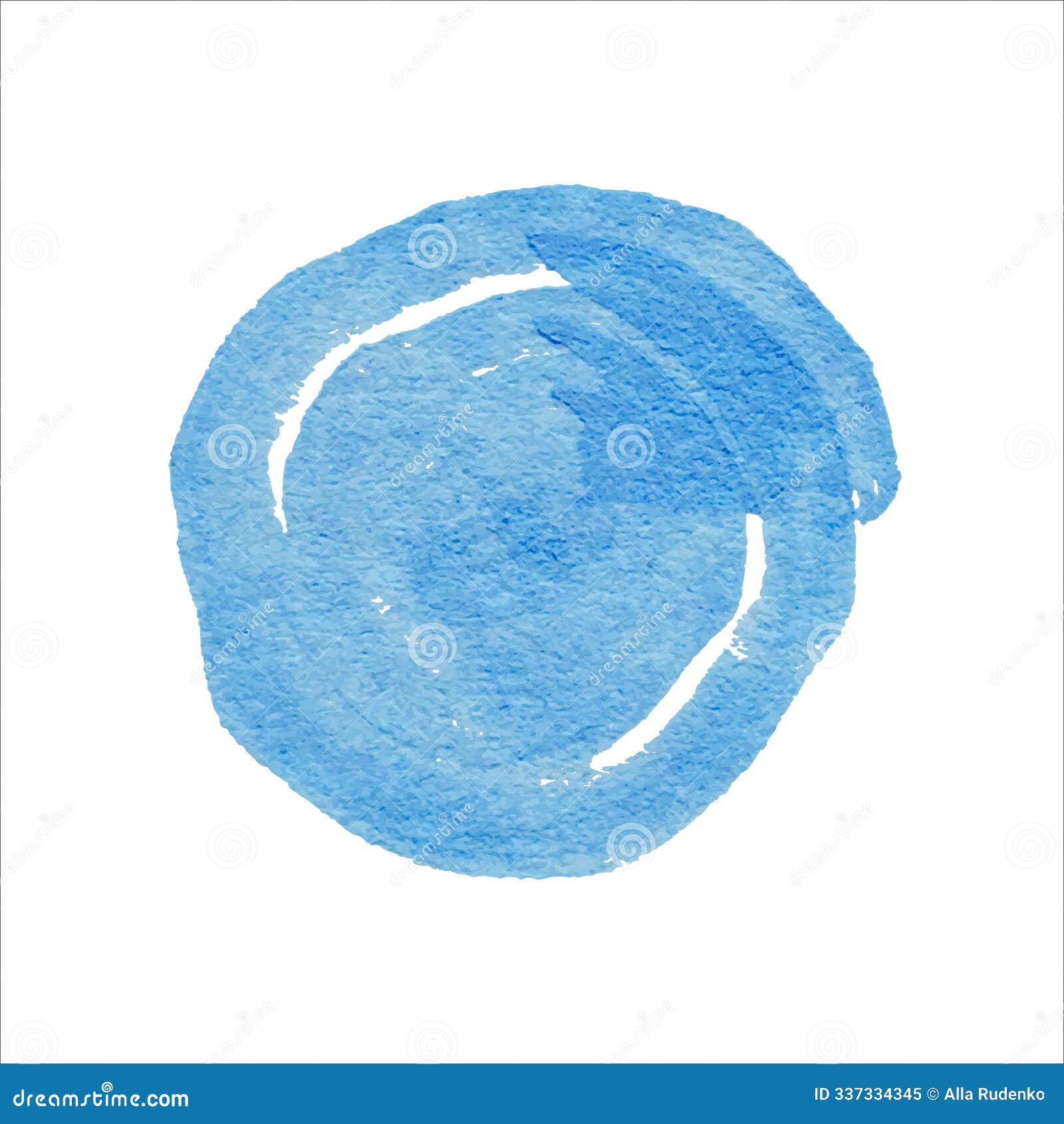 Abstract Blue Watercolor Brush Stroke Circle. Vector Watercolor Brushes ...