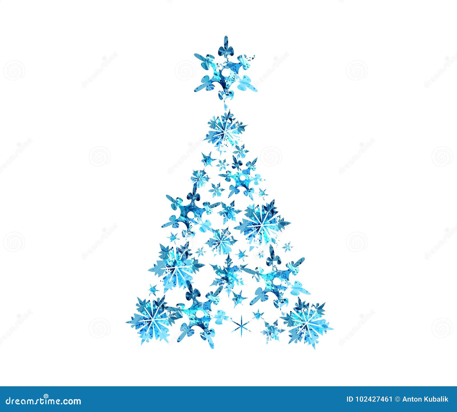 Abstract Blue Watercolor Christmas Tree Stock Vector - Illustration of ...