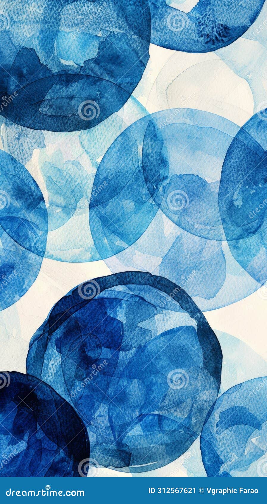 Abstract Blue Watercolor Circles on Paper Texture Stock Image - Image ...