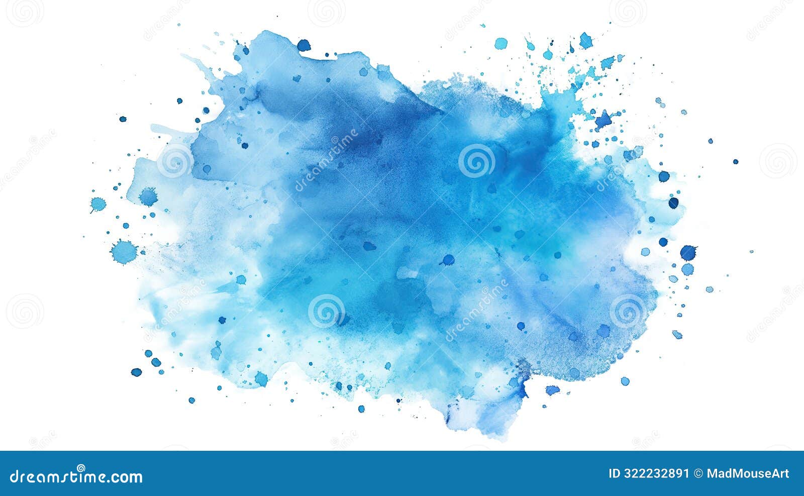 Abstract Blue Watercolor Splash Isolated on White Background Stock ...