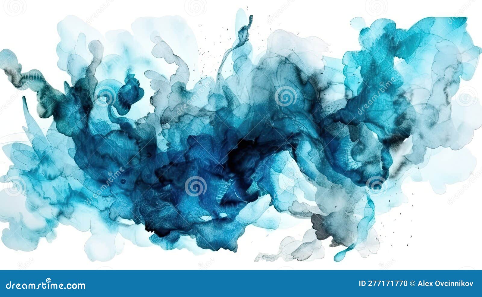 Abstract Blue Watercolor Splash on White Background for Design Projects ...