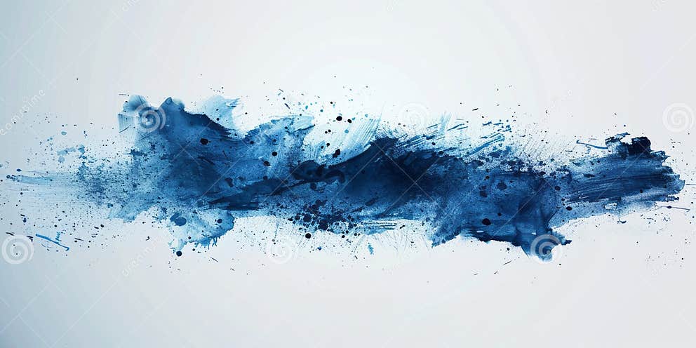 Abstract Blue Watercolor Splashes on White Background. Stock Photo ...