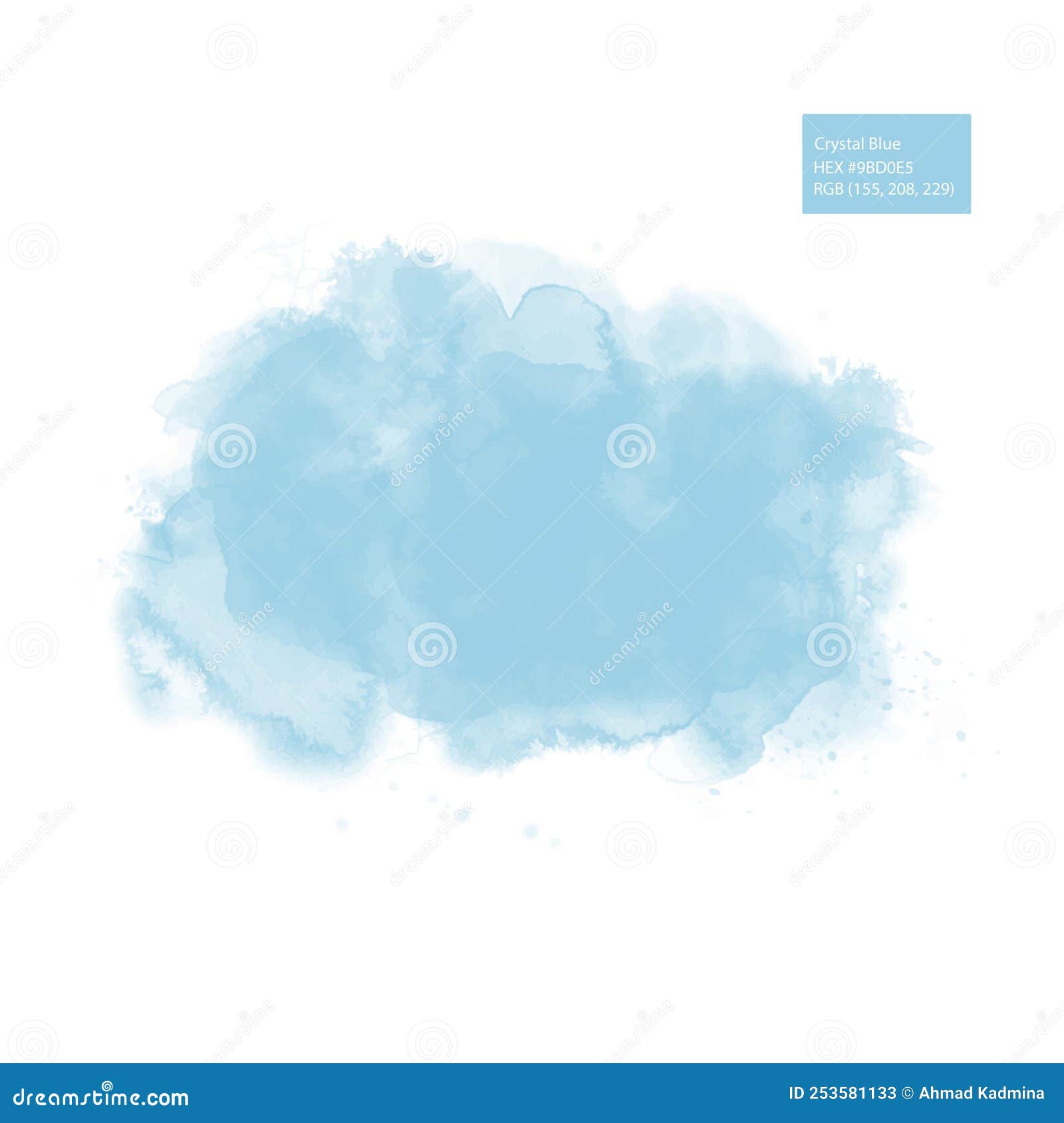 Crystal Blue Splash Color, Hand Painter Colors Watercolor Stain Texture ...