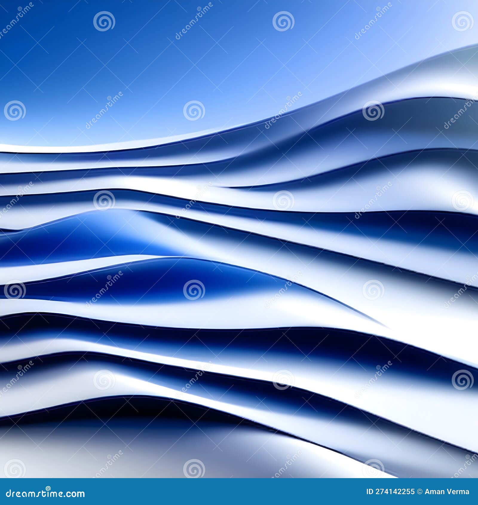 Abstract Blue Wave Background with Glowing Light Stock Illustration ...