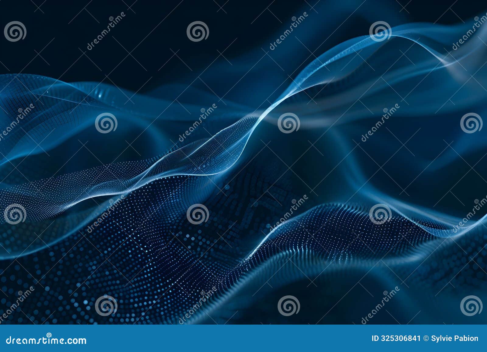 Abstract Blue Wave Background with Grid Texture Stock Illustration ...