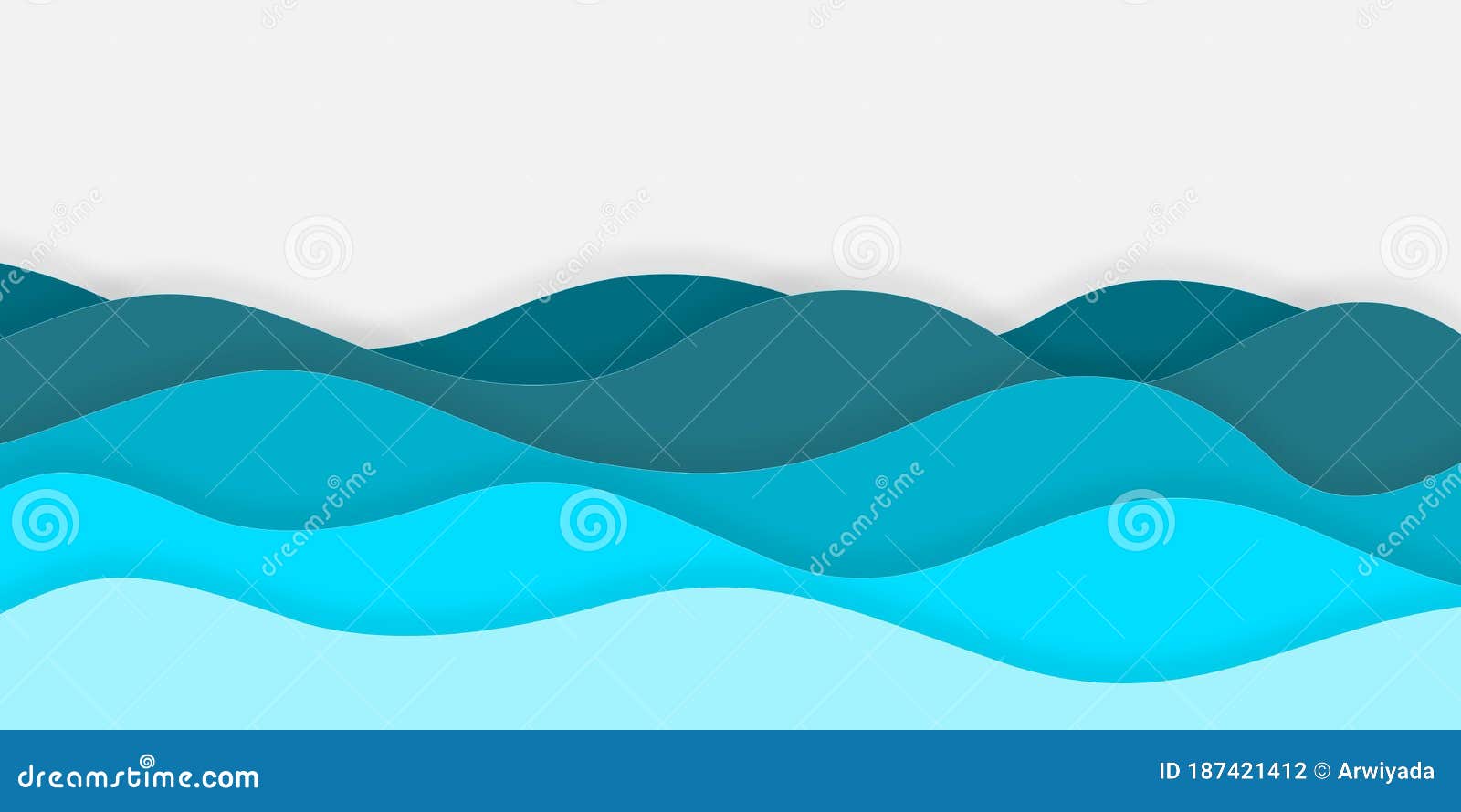 Abstract Blue Wave Background Paper Abstract Stock Illustration ...