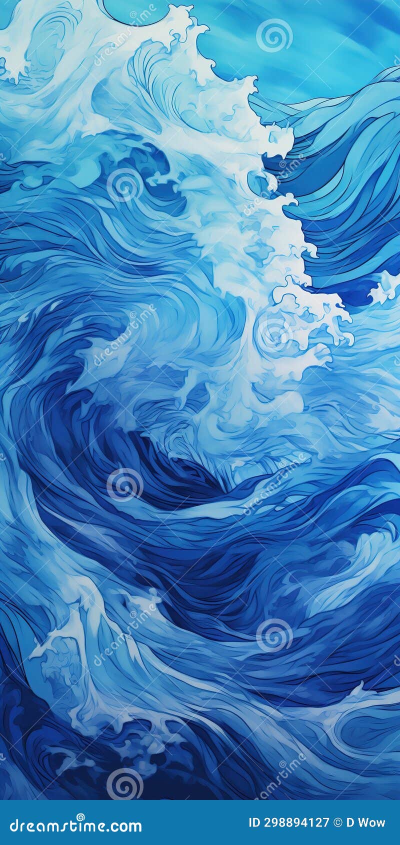Abstract Blue Wave Background, Phone Wallpaper Stock Image - Image of ...