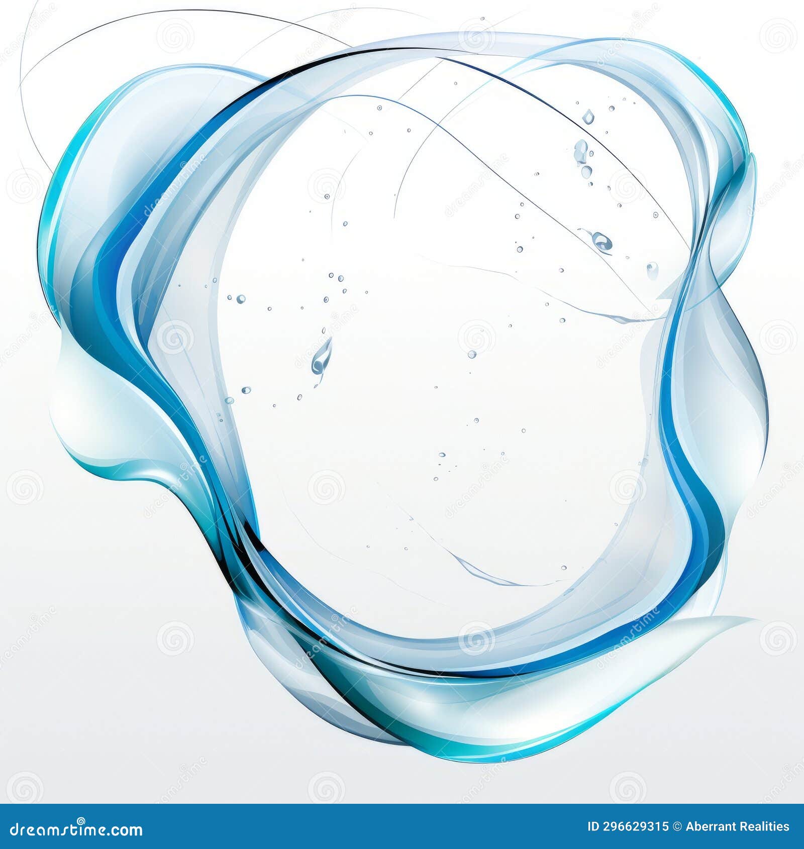 Abstract Blue Wave Background with Swirls and Bubbles Stock ...