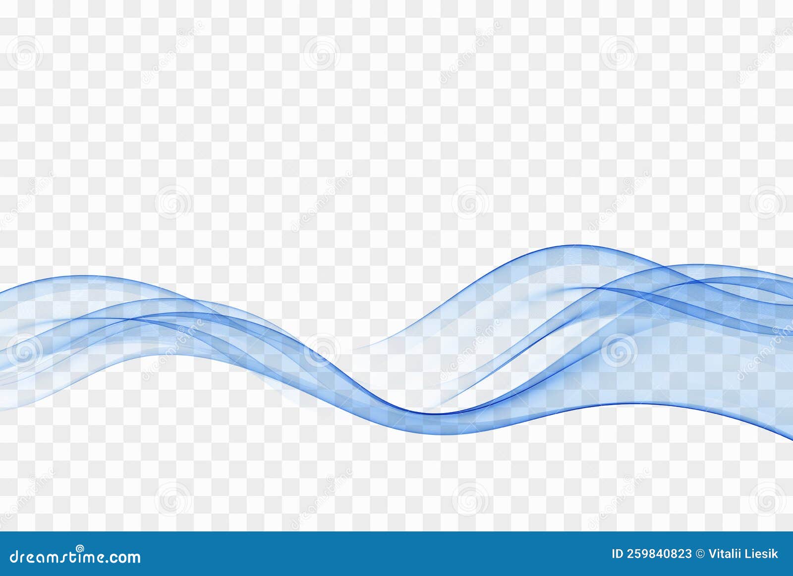 Abstract Blue Wave Background, Transparent Wavy Lines.Wave of Blue ...