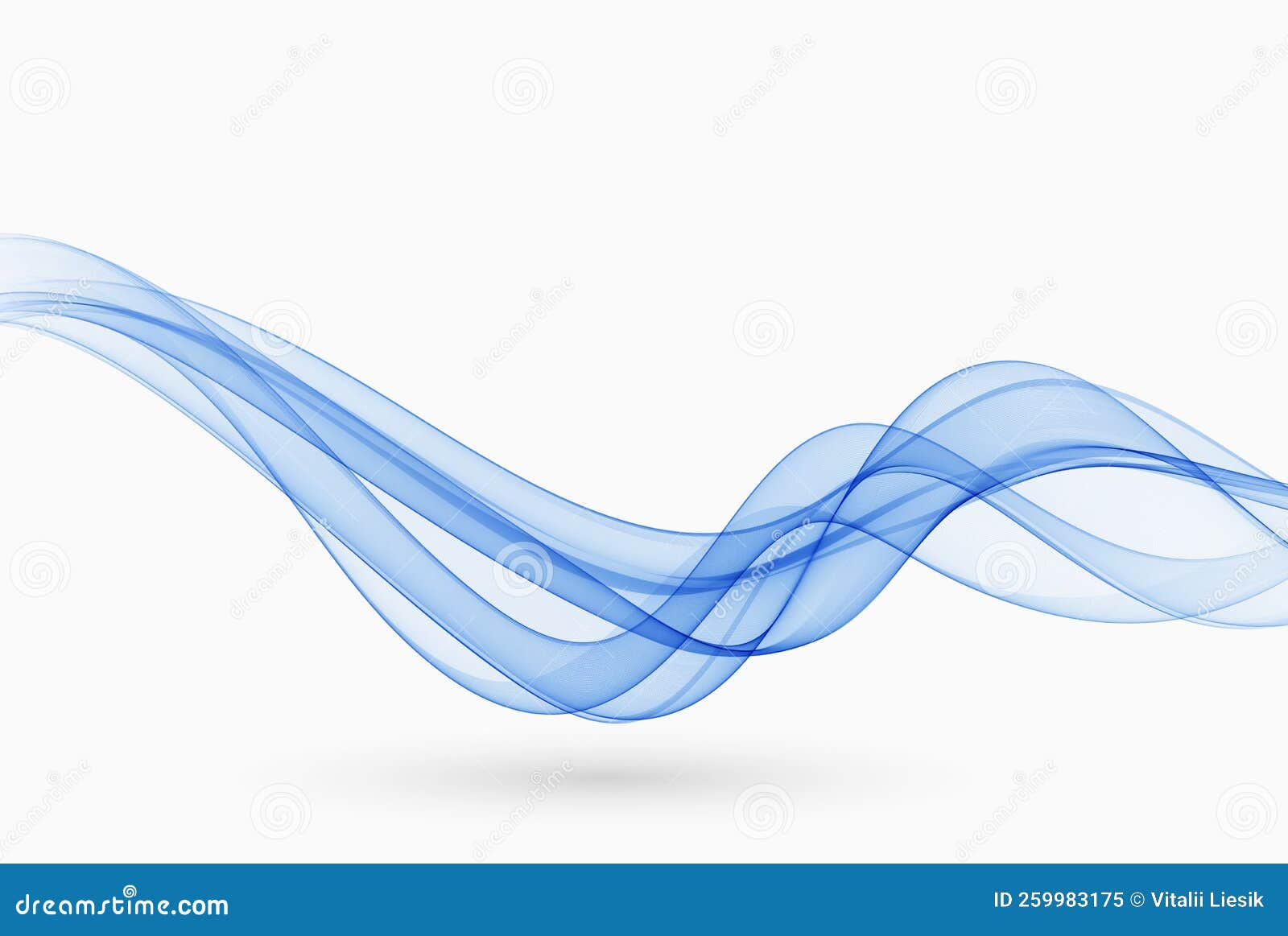 Abstract Blue Wave Background, Transparent Wavy Lines.Wave of Blue ...