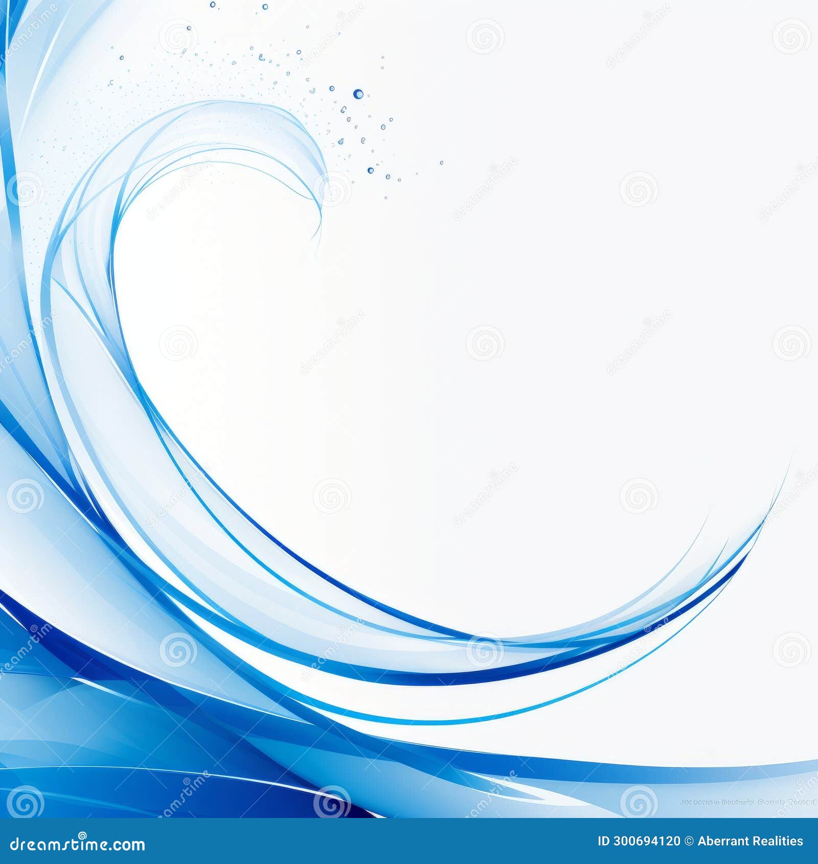 Abstract Blue Wave Background with White Space for Text Stock ...