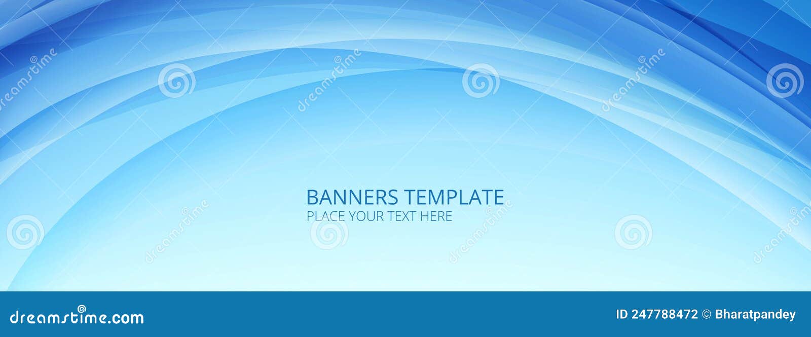 Abstract Blue Wave Banner on White Background Stock Vector ...