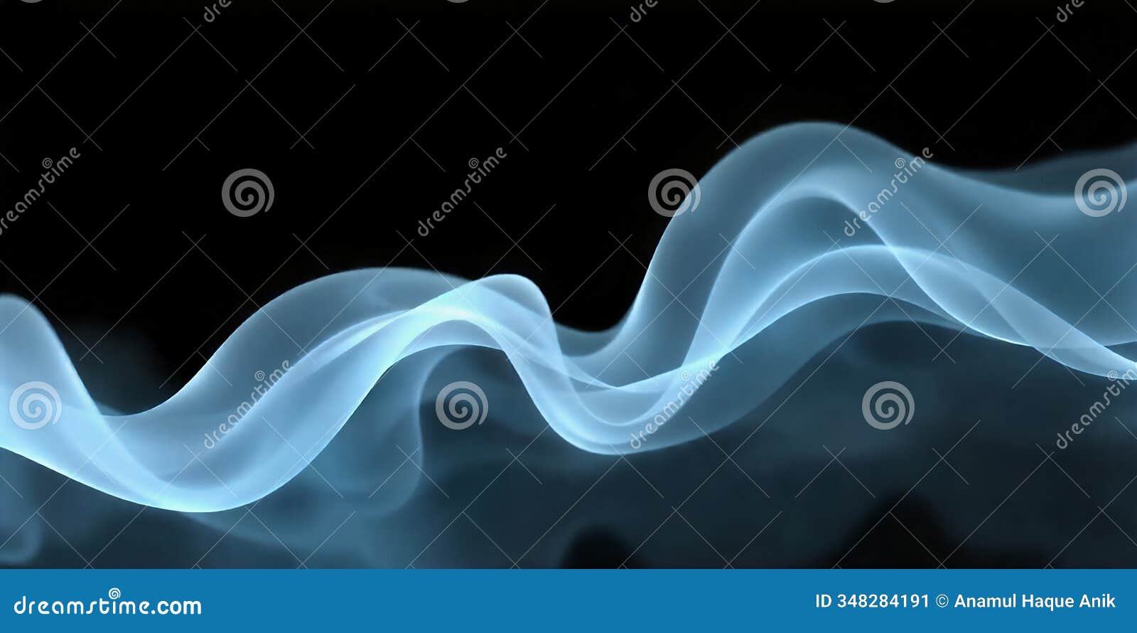 Abstract Blue Wave on Black Background Stock Illustration ...