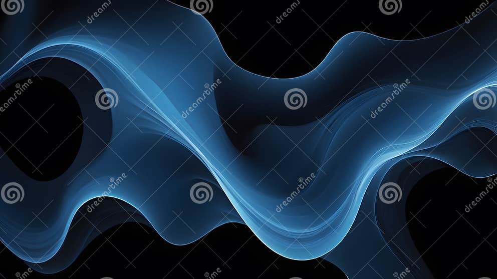 Abstract Blue Wave on Black Background Stock Illustration ...