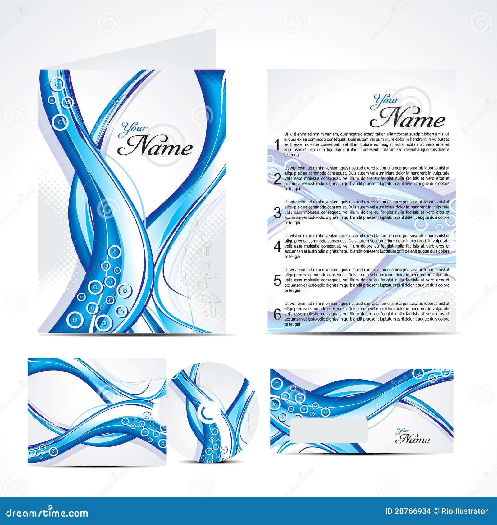 Abstract Blue Wave Brochure Stock Vector - Illustration of library ...