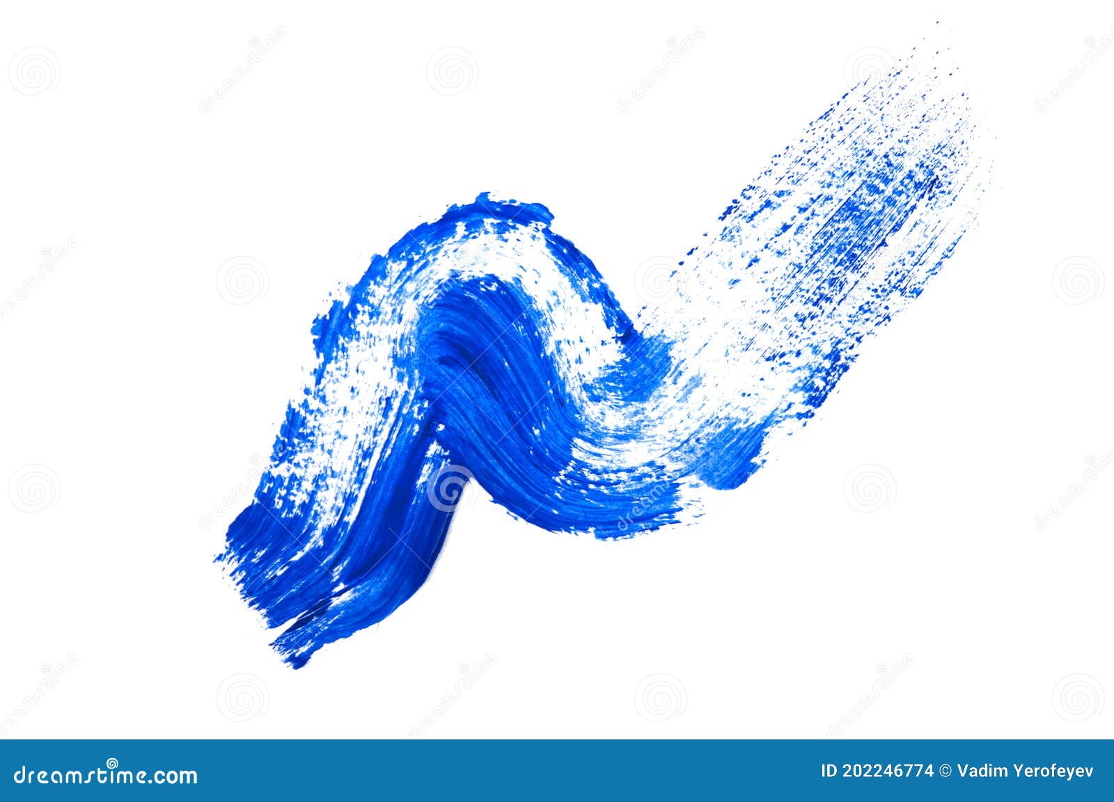 Abstract Blue Wave Brush Stroke Isolated on White Background Stock ...