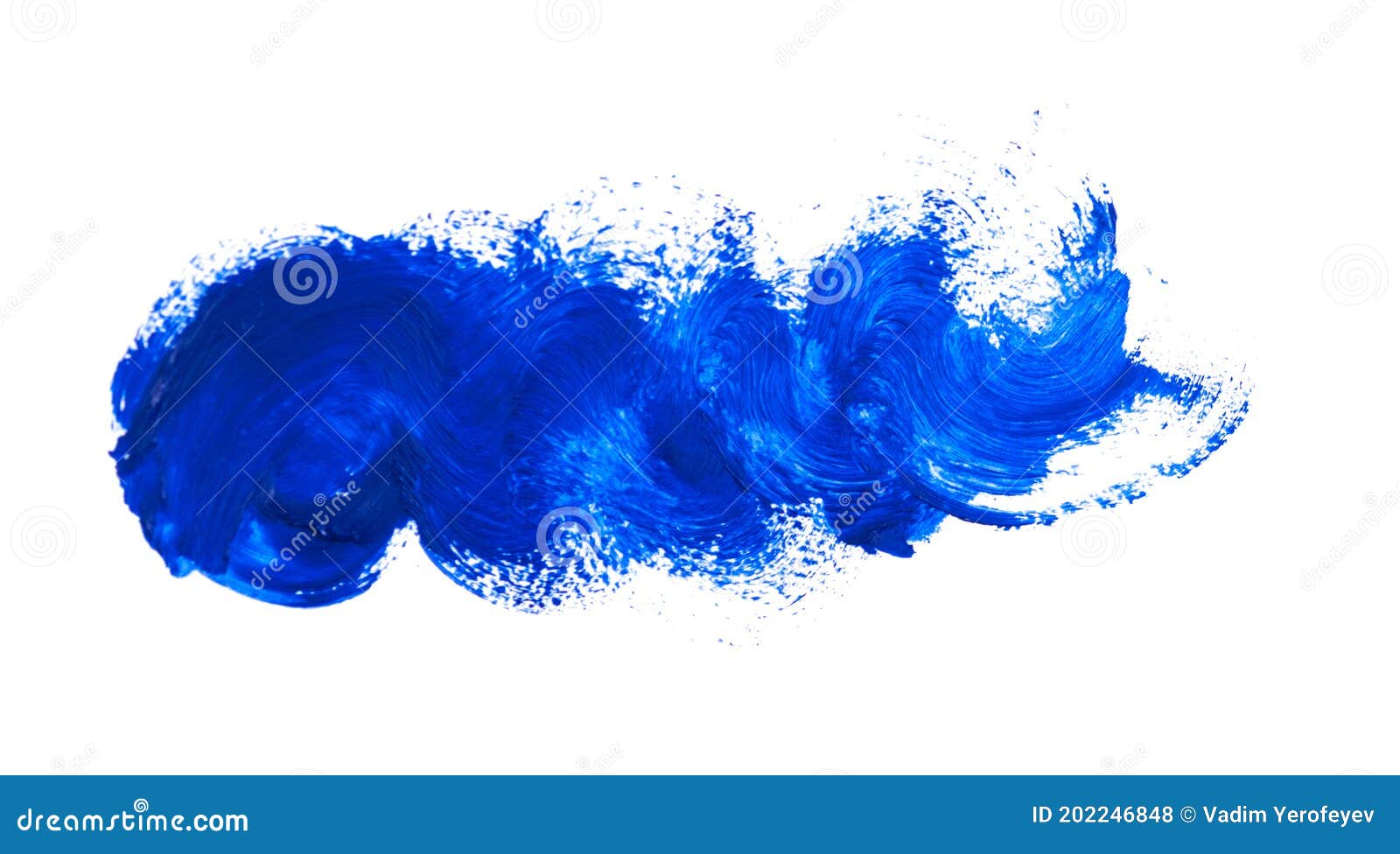 Abstract Blue Wave Brush Stroke Isolated on White Background Stock ...