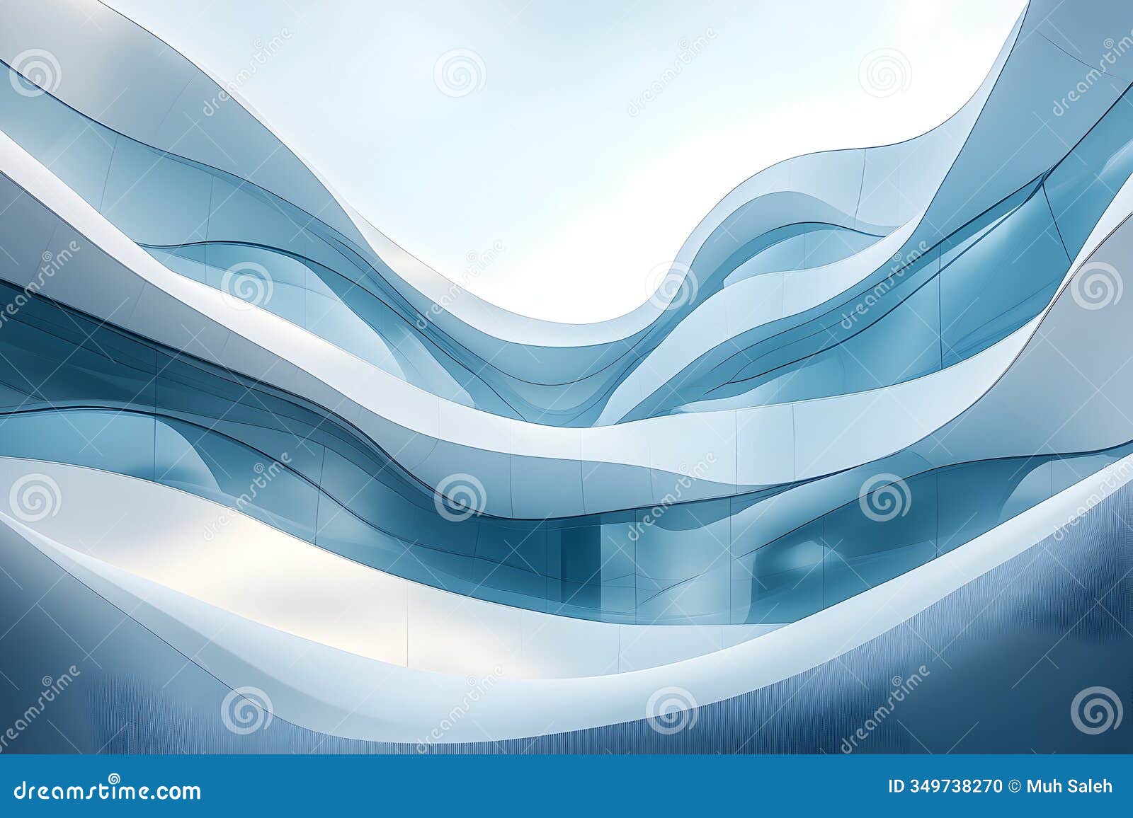Abstract Blue Wave Building Architecture Stock Photo - Image of design ...