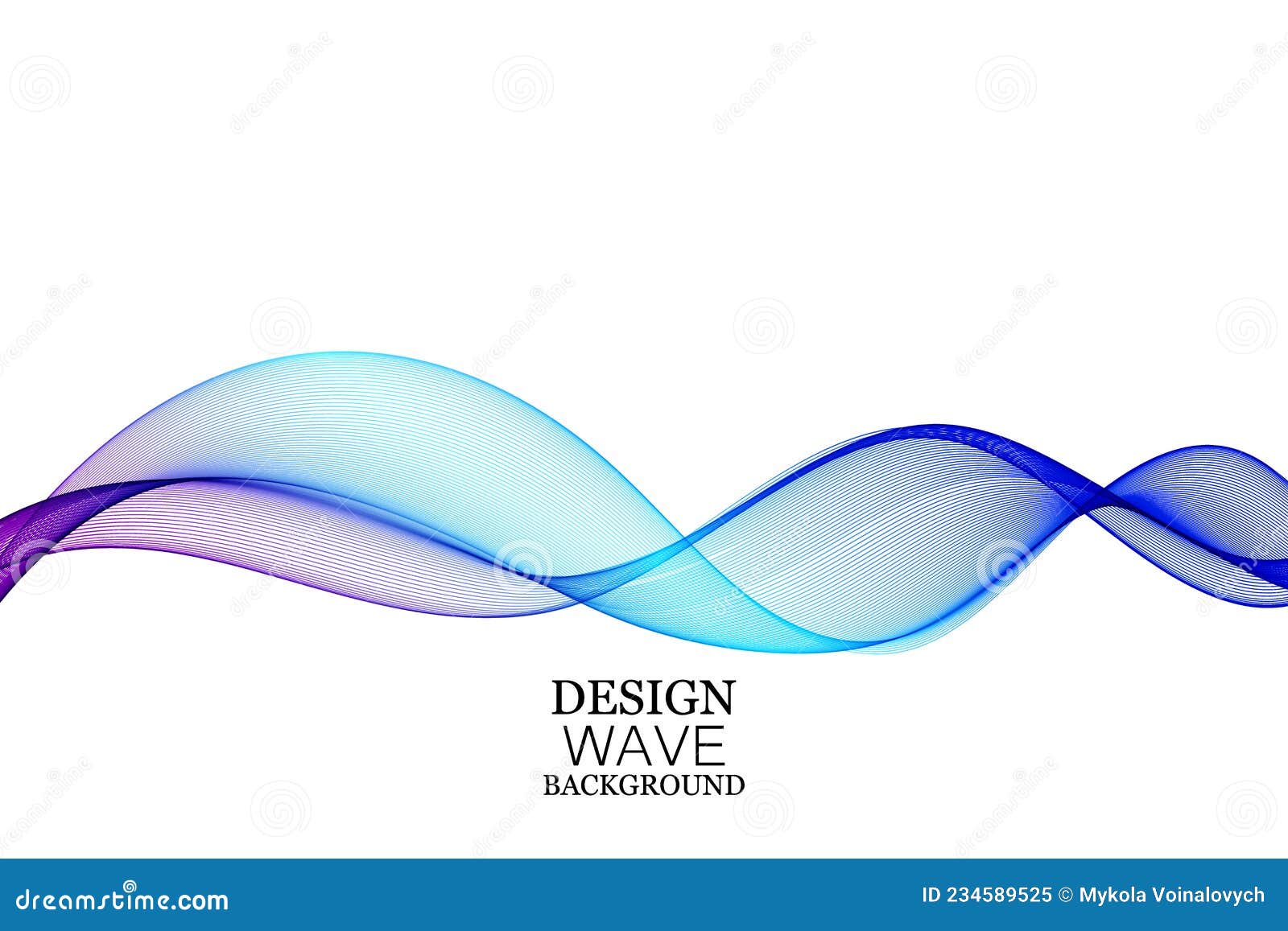 Abstract Blue Wave Design Decorative White Background Vector Stock ...