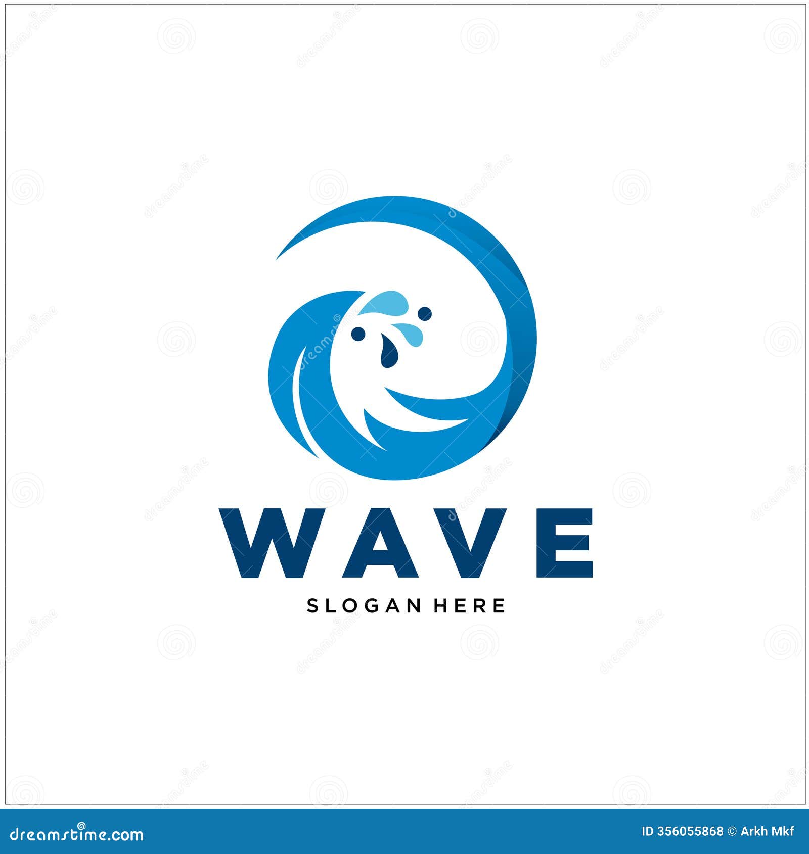 Abstract Blue Wave Design with Nature-inspired Elements Incorporating ...