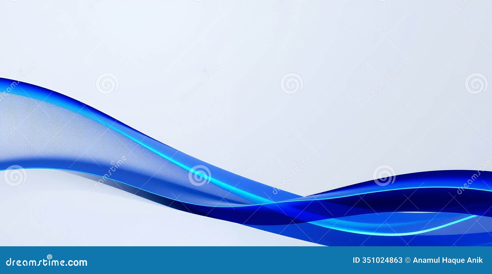 Abstract Blue Wave Design on a White Background Stock Illustration ...