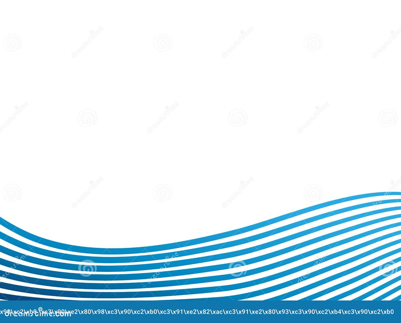 Abstract Blue Wave Element Line Art Vector Illustration Isolated on ...