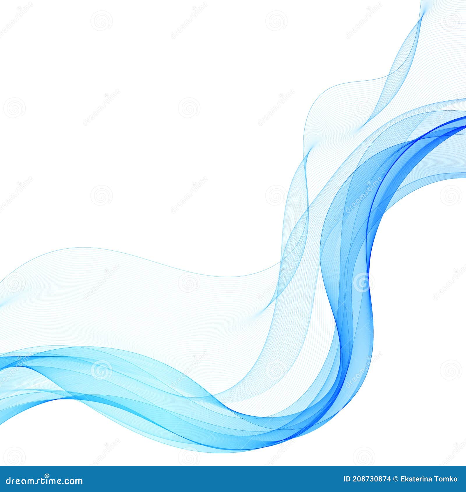 Abstract Blue Wave. Isolated Lines on White Background. Eps 10 Stock ...