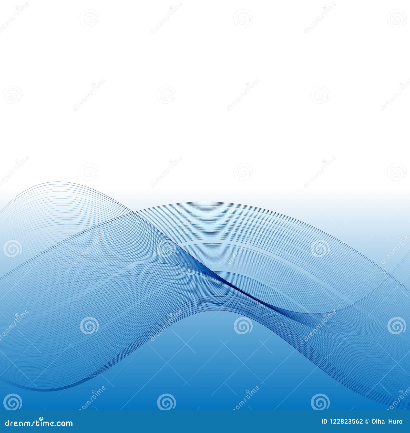 Abstract Blue Wave on a Light Background. Design Element Stock Vector ...
