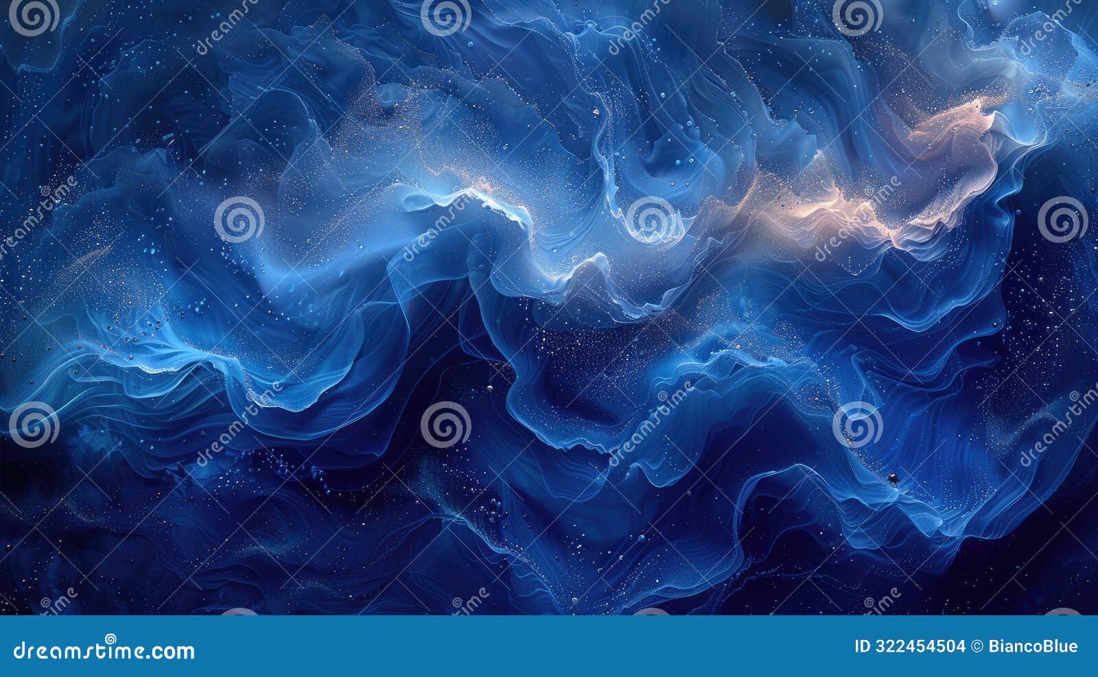 Abstract Wave-like Pattern with Glowing Lines. Ocean and Fluid Dynamics ...