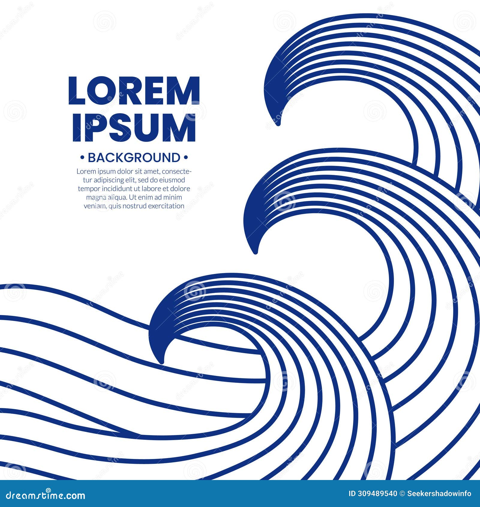 Abstract Blue Wave Line Pattern Background with Japanese Style Concept ...