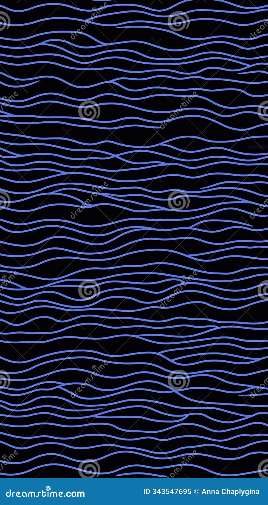 Abstract Blue Wave Line Pattern on Black Background Stock Image - Image ...