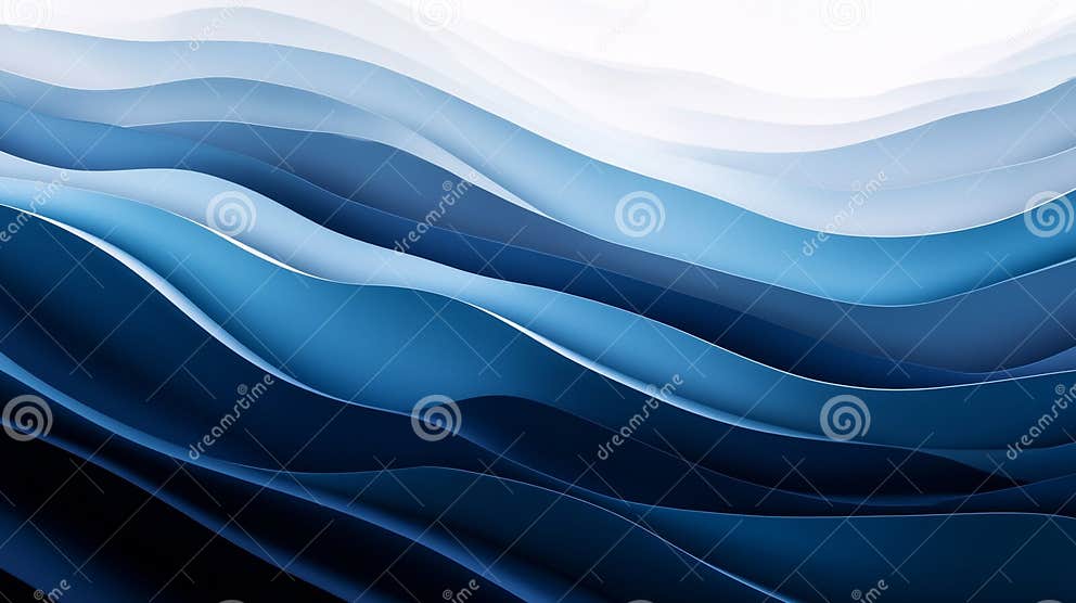 Abstract Blue Wave Paper Layers Background Texture Design Stock ...