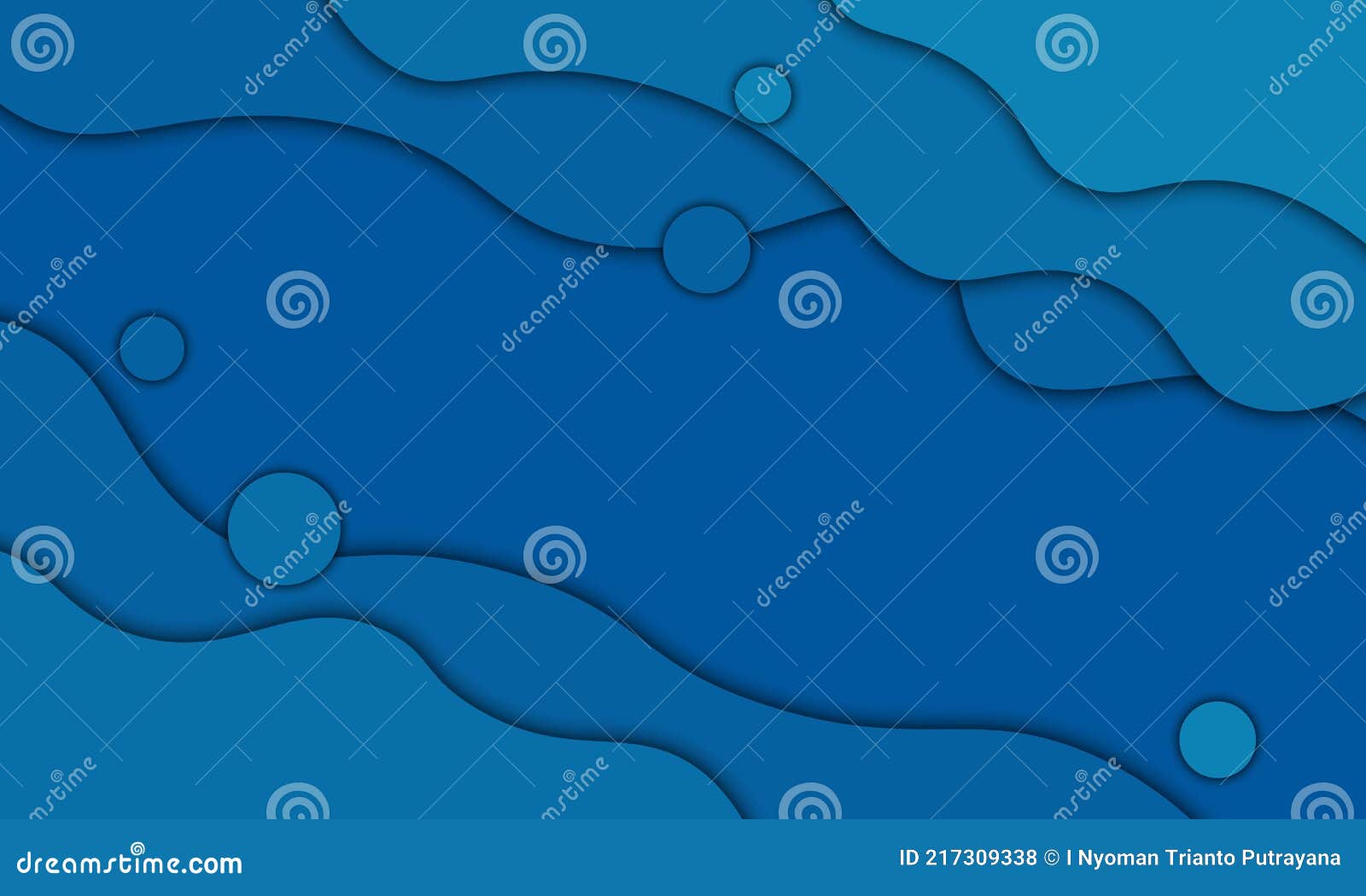Abstract Blue Wave Paper Style Background Stock Vector - Illustration ...