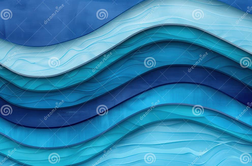 Abstract Blue Wave Pattern Background Stock Illustration - Illustration ...