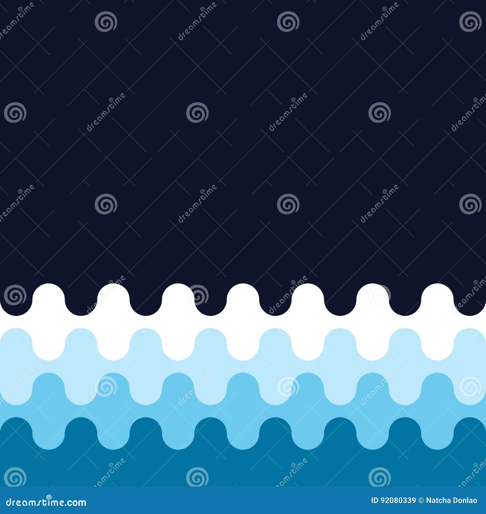 Abstract Blue Wave Pattern Background Flat Design Stock Illustration ...