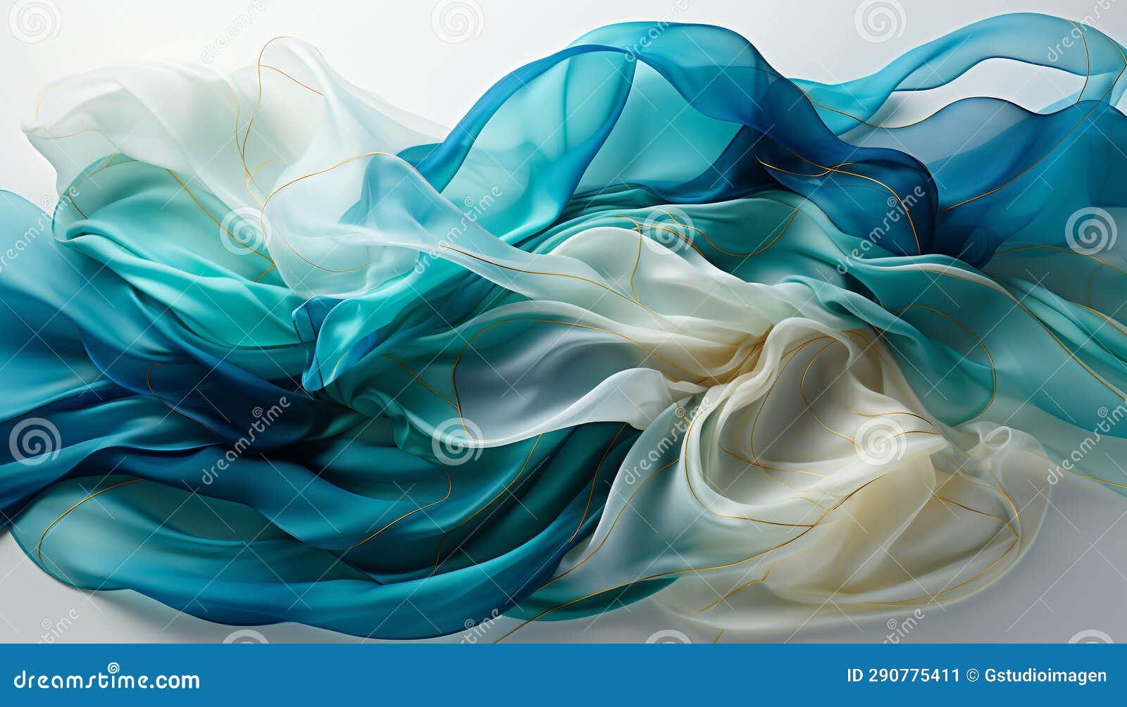 Abstract Blue Wave Pattern Flowing in Vibrant Colors Generated by AI ...